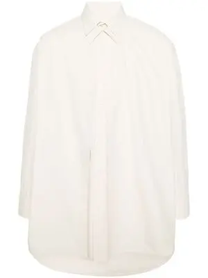 JIL SANDER Neutral Double-collar Cotton Shirt