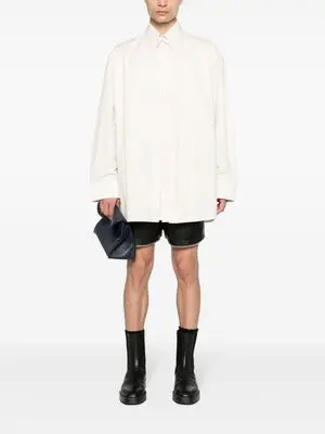 JIL SANDER Neutral Double-collar Cotton Shirt