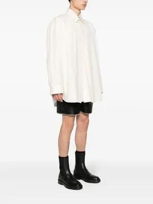 JIL SANDER Neutral Double-collar Cotton Shirt