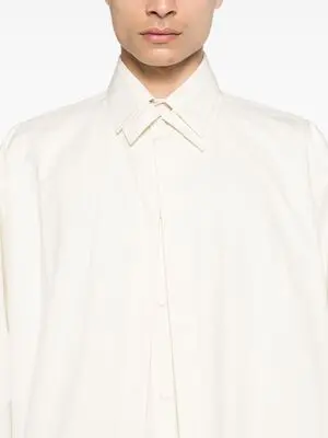 JIL SANDER Neutral Double-collar Cotton Shirt