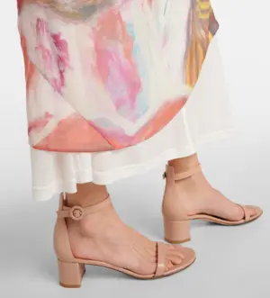 GIANVITO ROSSI Gaeta 45 Leather Sandals - Peach