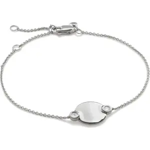 Monica Vinader Lab Created Diamond Engravable Disc Bracelet - Sterling Silver/diamond
