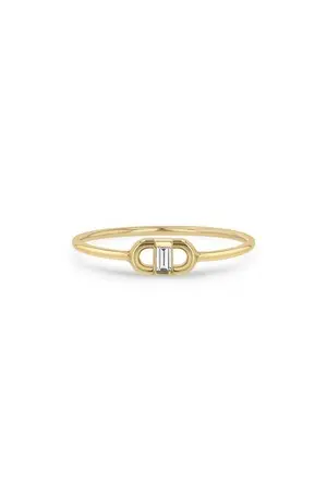 Zoe Chicco Diamond Oval Link Ring - Yellow Gold