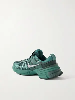 Nike V2k Leather, Rubber And Mesh Sneakers - Green