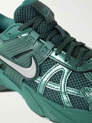 Nike V2k Leather, Rubber And Mesh Sneakers - Green