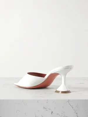 Amina Muaddi Lupita Textured-leather Mules