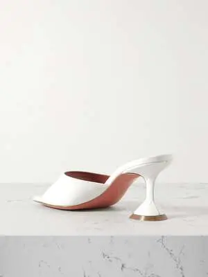 Amina Muaddi Lupita Textured-leather Mules
