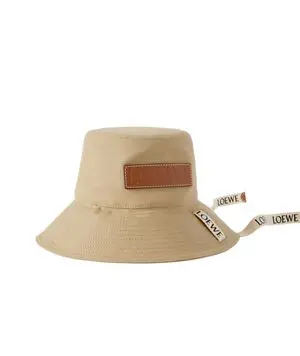 Loewe Paula's Ibiza Appliquéd Cotton-canvas Bucket Hat - Neutrals