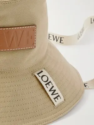 Loewe Paula's Ibiza Appliquéd Cotton-canvas Bucket Hat - Neutrals