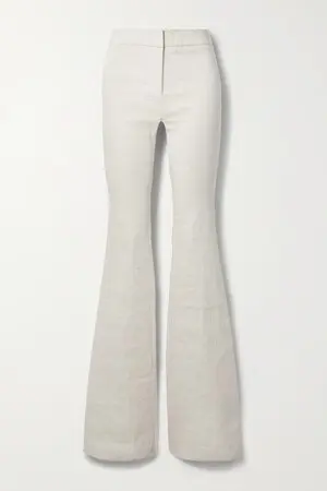 Brandon Maxwell The Fae Crinkled Flared Trousers - Gray
