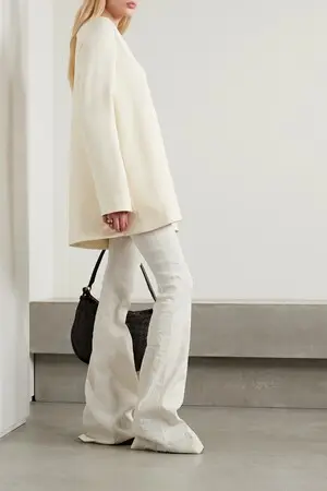 Brandon Maxwell The Fae Crinkled Flared Trousers - Gray