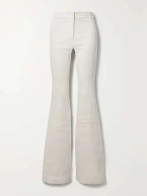 Brandon Maxwell The Fae Crinkled Flared Trousers - Gray