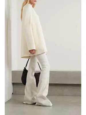Brandon Maxwell The Fae Crinkled Flared Trousers - Gray