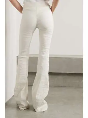 Brandon Maxwell The Fae Crinkled Flared Trousers - Gray