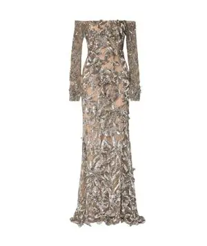 Oscar De La Renta Off-the-shoulder Sequined Tulle Gown