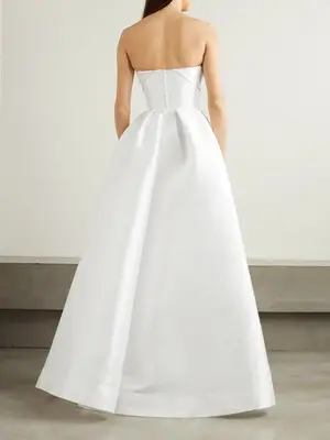 Alex Perry Isobel Strapless Draped Satin-faille Gown