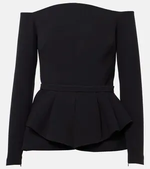 Safiyaa Brien Off-shoulder Crêpe Peplum Top