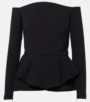 Safiyaa Brien Off-shoulder Crêpe Peplum Top