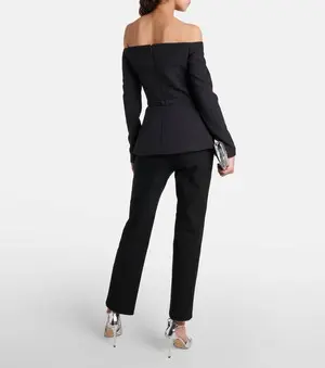 Safiyaa Brien Off-shoulder Crêpe Peplum Top