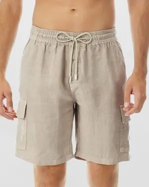 Vilebrequin Vilebrequin Linen Drawstring Cargo Shorts - Safari