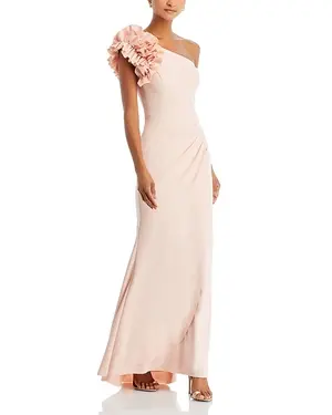 Aqua One Shoulder Evening Dresses