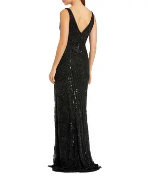 Mac Duggal Embellished Sleeveless Gown - Black