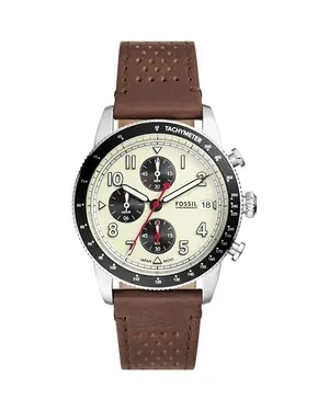 Fossil Sport Tourer Chronograph, 42mm - Cream/brown