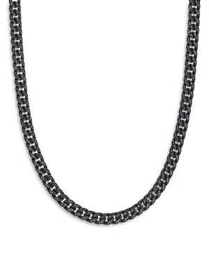 David Yurman Curb Chain Necklace With Diamonds - Black