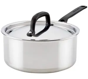 KITCHENAID 5-ply Clad Stainless Covered Steel S Auce Pan, 3qt - One-color