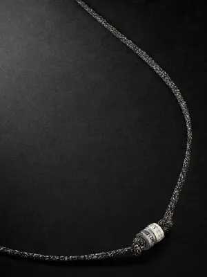 Carolina Bucci Forte Blackened And White Gold, Sapphire, Diamond And Lurex Necklace - Silver