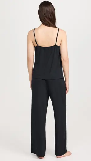 Eberjey Gisele Tencel Modal Cami & Pant Pajama Set - Black