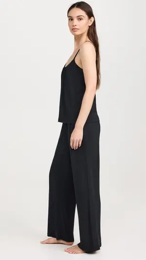 Eberjey Gisele Tencel Modal Cami & Pant Pajama Set - Black