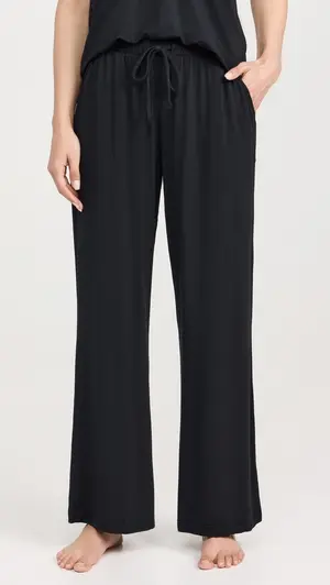 Eberjey Gisele Tencel Modal Cami & Pant Pajama Set - Black