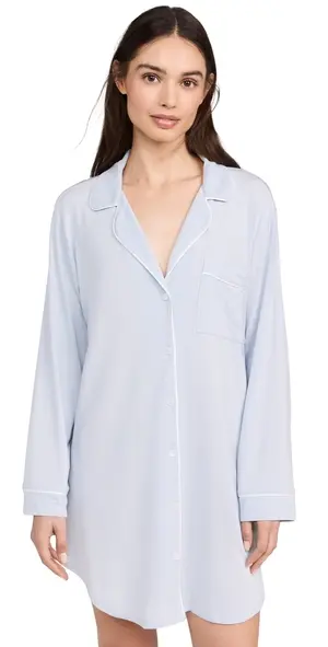 Eberjey Gisele Sleepshirt - Ice Blue/ivory