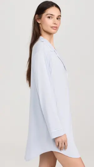 Eberjey Gisele Sleepshirt - Ice Blue/ivory