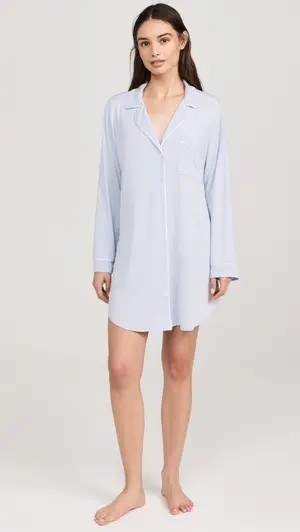 Eberjey Gisele Sleepshirt - Ice Blue/ivory