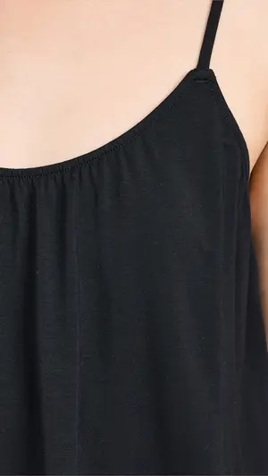Eberjey Gisele Tencel Modal Ruffle Cami & Shortie Short Set - Black