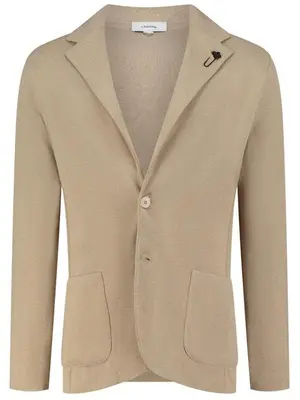 LARDINI Single-breasted Blazer With Brooch