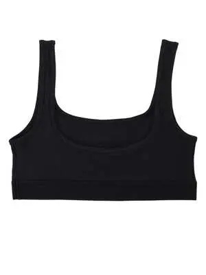 MARINE SERRE Crescent Moon-embroidered Bra - Black