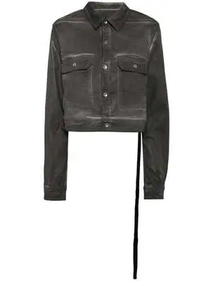 Rick Owens Cape-sleeve Denim Jacket - Grey