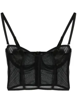 Fiorucci Semi-sheer Mesh Top - Black