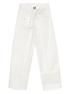 Thom Browne Pressed-crease Tapered Trousers - White