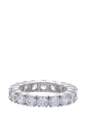 FANTASIA BY DESERIO 14kt Gold Vermeil Simulated Diamond Eternity Ring - Silver