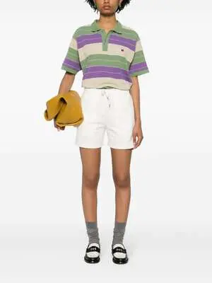 P.a.r.o.s.h Striped Jersey Shorts - White