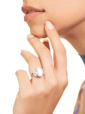 FANTASIA BY DESERIO 14kt White Gold Triple Oval Ring