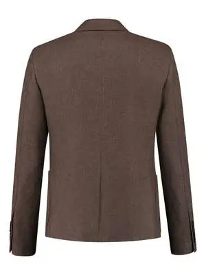 LARDINI Brooch-detail Single-breasted Blazer - Brown