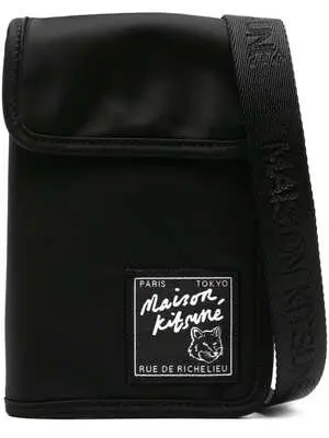 Maison Kitsuné The Traveller Bi-fold Neck Bag - Black