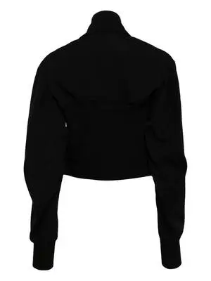 Yohji Yamamoto Layered Cropped Bomber Jacket