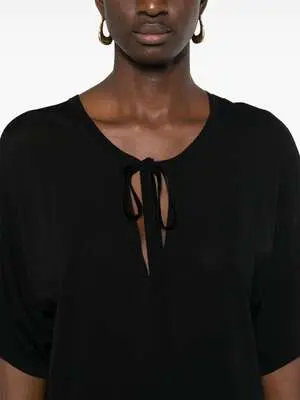 P.a.r.o.s.h Pussy-bow Knitted Top - Black