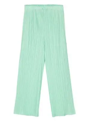Issey Miyake Pleated Cropped Trousers - Green